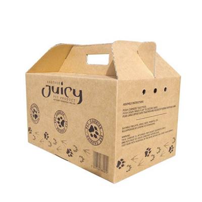 China Strong High Quality Origin Brown Corrugated Packaging Box for Pet Carrier Use for sale