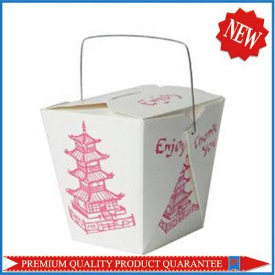 China Custom Color Print Food Grade Paper Noodle Take Away Box with Handle for sale