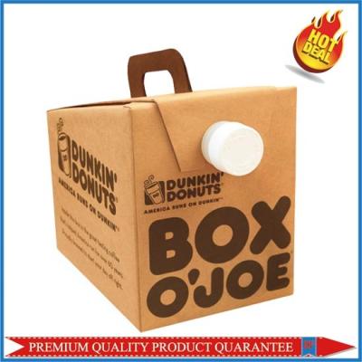 China Beverage Packaging Coffee Corrugated Cardboard Paper Food Box with Handle for sale
