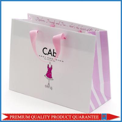 China Satin Handle Art Paper Matte Lamination Custom Print Shopping Bag for sale