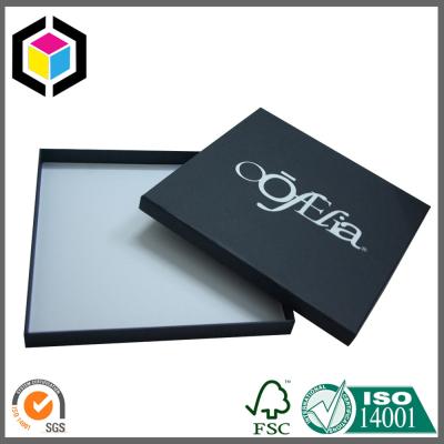 China Silver Foil Print Custom Logo Matte Black Paper Chipboard Gift Packaging Box for sale