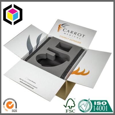 China Both Sides Custom Design Color Printing Corrugated Cardboard Packaging Box Foam Insert for sale