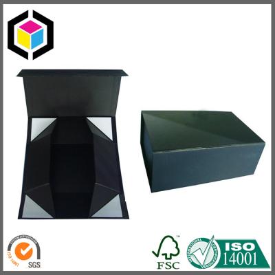 China Matte Black Color Print Collapsible Rigid Paper Gift Box for sale