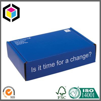 China Blue Color Custom Design Print Corrugated Cardboard Shipping Box Mailer Style for sale