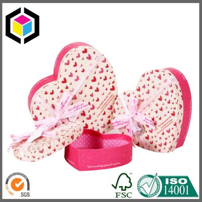 China Ribbon Heart Shape Perfume Paper Chipboard Gift Packaging Box with Lid for sale