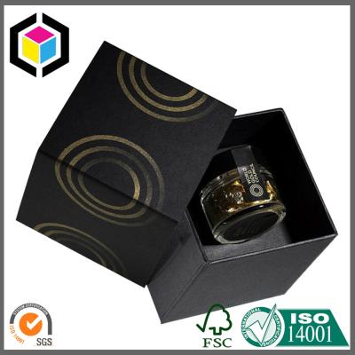 China Matte Black Color Print Chipboard Rigid Paper Gift Packaging Box for Candle for sale
