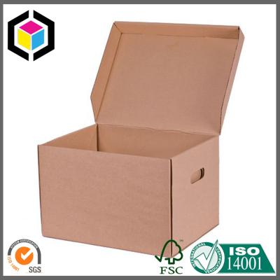 China High Quality Corrugated Kraft Archive Box; A4 File Archive Cardboard Packaging Box for sale