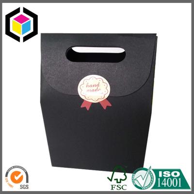 China Black Cardboard Paper Bag; Gift Packaging Bag; Black Paper Bag; Velcro Close Bag for sale