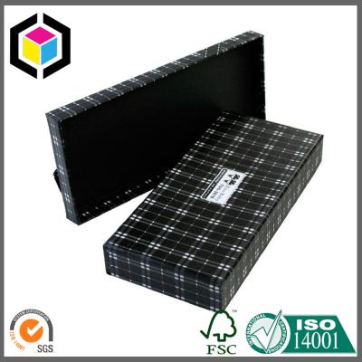 China Matte Black White Stripes Rigid Chipboard Paper Box; Cosmetics Gift Packaging Box for sale