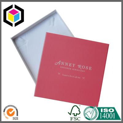 China Luxury Red Color Jewelry Packaging Box with Foam Insert; Lid Off Paper Gift Box for sale