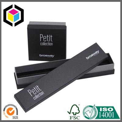 China High End Matte Black Color Necklace Jewelry Paper Box; White Logo Paper Gift Box for sale