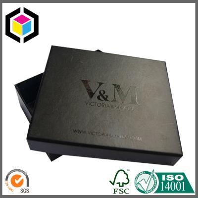 China Glossy Spot UV Logo Black Gift Packaging Box; Rigid Chipboard Paper Gift Box for sale