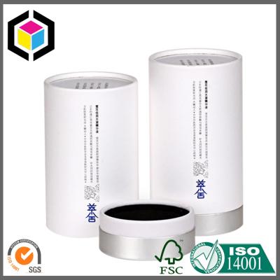 China Elegant Design Color Printing Round Paper Tube; White Color Paper Tube with Cap for sale