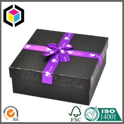 China Glossy UV Logo Paper Packaging Box; Bowknot Gift Chipboard Paper Box for sale