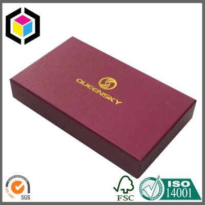 China Matte Red Color Paper Gift Box for Wallet; Gold Foil Logo Rigid Paper Box for sale