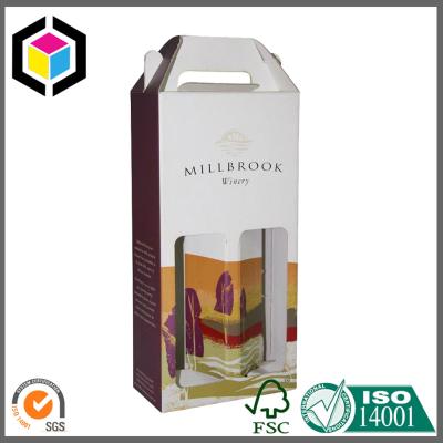 China Two Bottle Wine Gift Packaging Box; Color Printed Corrugated Wine Carry Box for sale