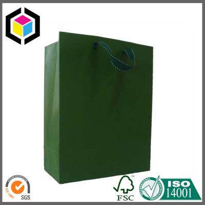 China Metallic Paper Shopping Bag with Rope Handle; Custom Embossed Logo Paper Bag for sale