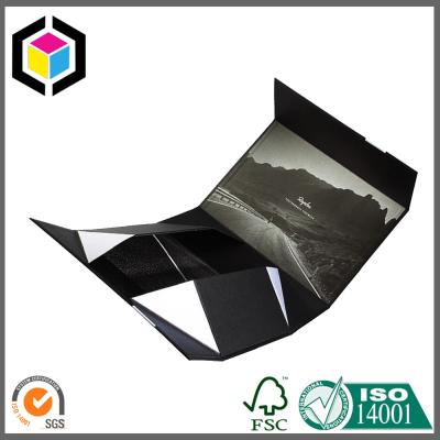 China Bespoke Matte Black Color Print Collapsible Gift Box; Gift Packaging Box for sale