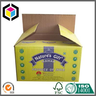 China Yellow Color Litho Printed Corrugated Packaging Box; Tuck Top Packaging Box for sale