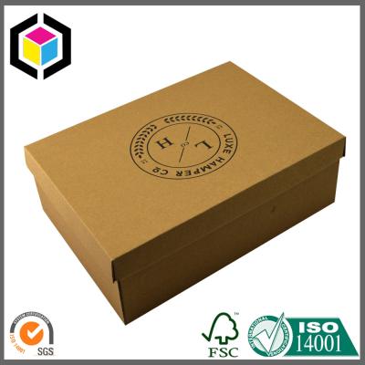 China Black Logo Printing Corrugated Kraft Packaging Box for Shoes for sale
