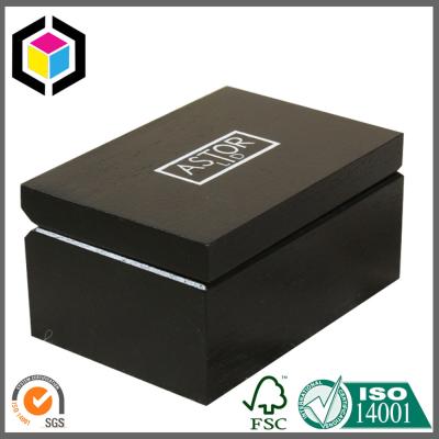 China Small Size Cardboard Gift Cases; Rigid Chipboard Black Color Print Gift Box for sale