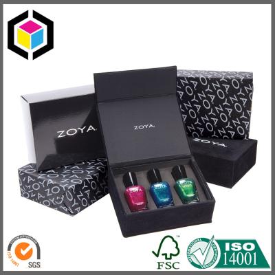 China Matte Black Print Cosmetics Paper Packaging Box for Nail Polish for sale