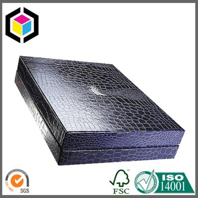 China Glossy Color Print Crocodile Leather Like Luxury Gift Paper Box for sale