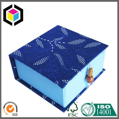 China Square Shape Blue Color Gift Paper Box; Satin Close Luxury Paper Box for sale