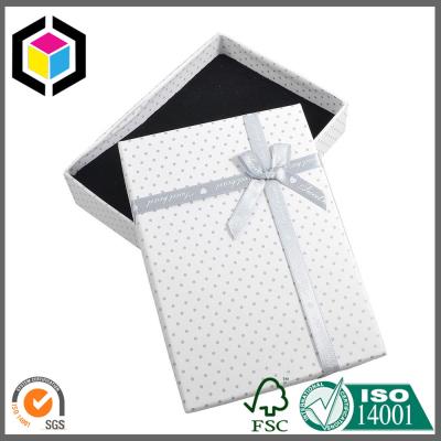 China White Dots Pantone Color Printing Paper Gift Box with Bowknot for sale