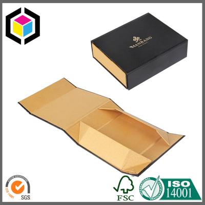 China Gold Color Printed Paper Gift Box; Collapsible Black Color Gift Box for sale