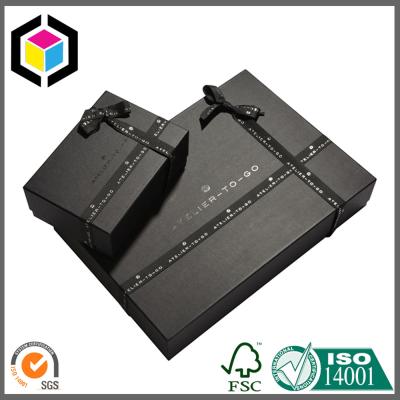 China Shiny Glossy Logo Black Color Gift Paper Box; Premium Quality Gift Box for sale