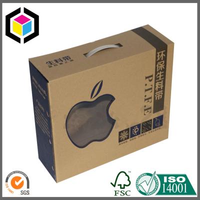 China Recycled Corrugated Cardboard Box; Black Color Print Packaging Box with Handle for sale