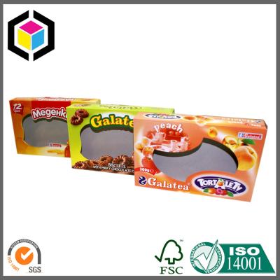 China Biscuits Cardboard Packaging Box with Clear Window; Open Ends Cardboard Box for sale
