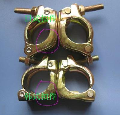 China Casted Iron  Galvanized Double pressed Stamping Scaffolding Pipe Clamp swivel 48.3mm drop forged for sale