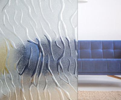 China 6mm Patterned Tempered Glass Extra Clear Moru Tinted Moru Mistlite Flutelite Millennium for sale