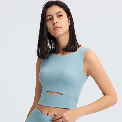 中国 湿気のWickingの取り外し可能なパッドはブラのナイロン適性の女性の試しのタンク トップを遊ばす 販売のため