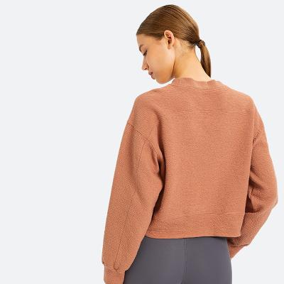 China Loses Damen-Yoga übersteigt zufällige Eignungs-Betriebs-Baumwollkurzschluss-Pullover-Strickjacke zu verkaufen