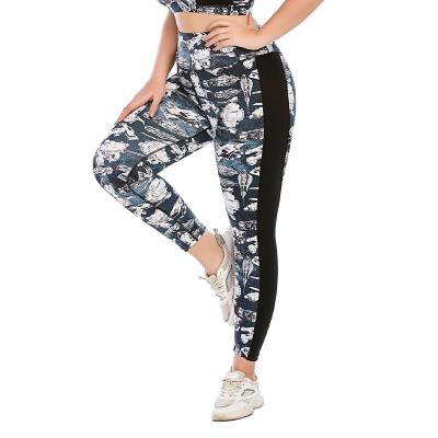 China Oversized Patterned Yoga Pants Customized Hip Lifting Sports Leggings For Fat Lady for sale