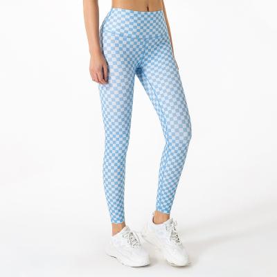 Cina Griglia alto Waisted della scacchiera dei pantaloni di yoga del XL di Wicking delle donne sudate di allenamento in vendita