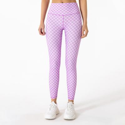 Cina Griglia alto Waisted della scacchiera dei pantaloni di yoga del XL di Wicking delle donne sudate di allenamento in vendita