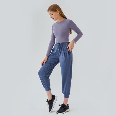 Cina Le cime lunghe respirabili di yoga delle signore di allenamento della manica della pro pelle dimagriscono le camice casuali adatte in vendita
