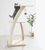 China Coconut Tree Solid Wood Cat Climbing Frame 107x48x6cm Large Cat Scratching Post for sale