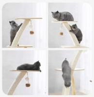 China Coconut Tree Solid Wood Cat Climbing Frame 107x48x6cm Large Cat Scratching Post for sale