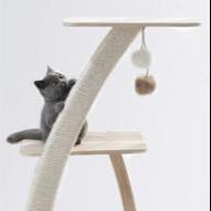 China Coconut Tree Solid Wood Cat Climbing Frame 107x48x6cm Large Cat Scratching Post for sale