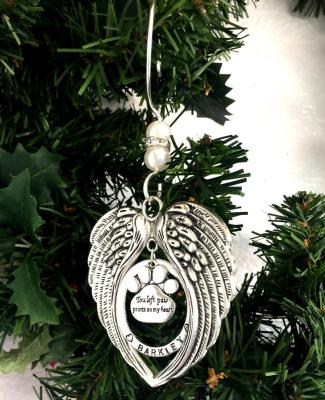 China Metal liga de zinco Angel Wing Pet Loss Christmas Ornaments para animais de estimação falecidos à venda