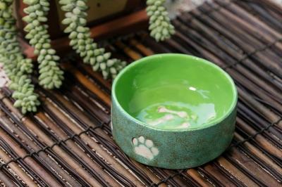 China De functionele Ceramische Ergonomische Hand van Cat Food Bowl Lead Free 200ml vormde Ceramische Hondkommen Te koop