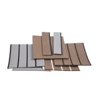 China Fireproof Soft PVC Boat Deck Flooring 50mm x 5mm x 25m Teak Grey Marine Grade for sale