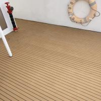 China Fireproof Soft PVC Boat Deck Flooring 50mm x 5mm x 25m Teak Grey Marine Grade for sale
