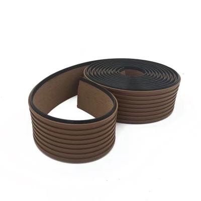 China EU CE Standard Soft PVC Roll Floor Synthetic Teak Decking Modern Design for Hotels for sale