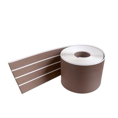 China 190mm*5mm*25m Inner-Lock Waterdicht Teak Synthetische Marine Deck PVC Composite Flooring Mat Te koop